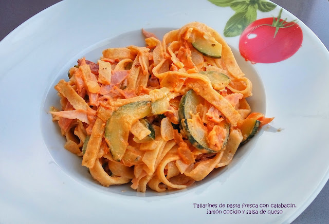 Cocinax2. Las recetas de Laurita.: Tallarines de pasta fresca con jamón ...