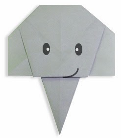 Easy Origami: Elephant Face | Paper Origami Guide