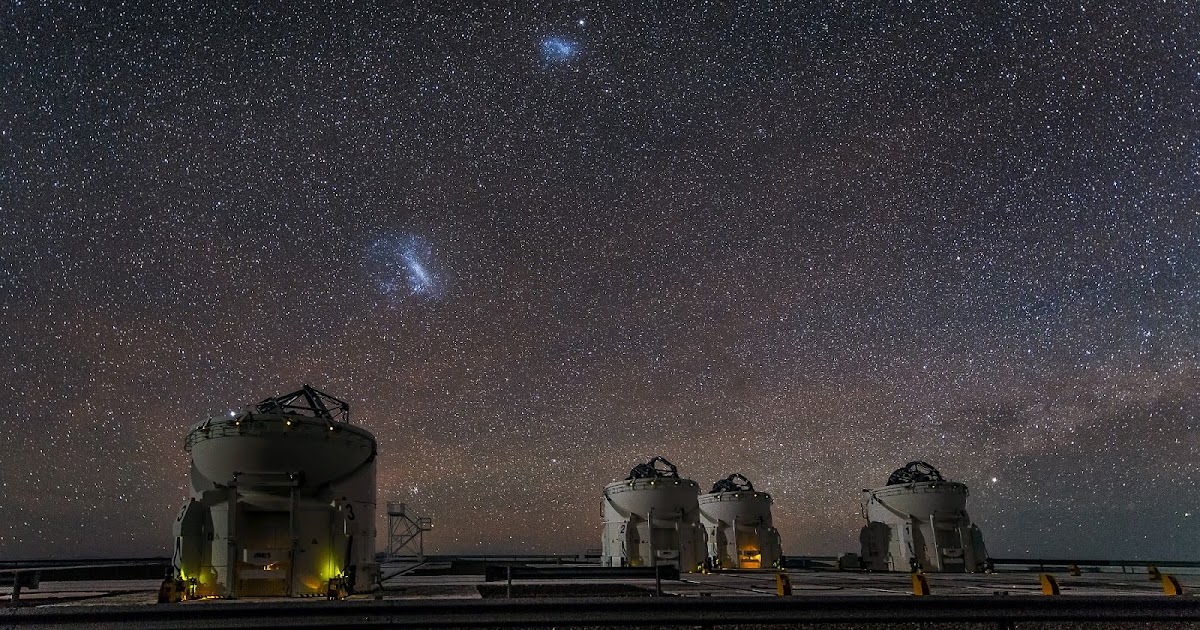 Large Magellanic Cloud Galaxy & Small Magellanic Cloud Galaxy seen over ...