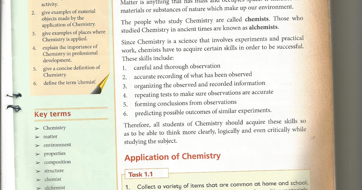 FORM ONE STUDY NOTES & PAST PAPERS BLOG: INTRODUCTION TO CHEMISTRY ...
