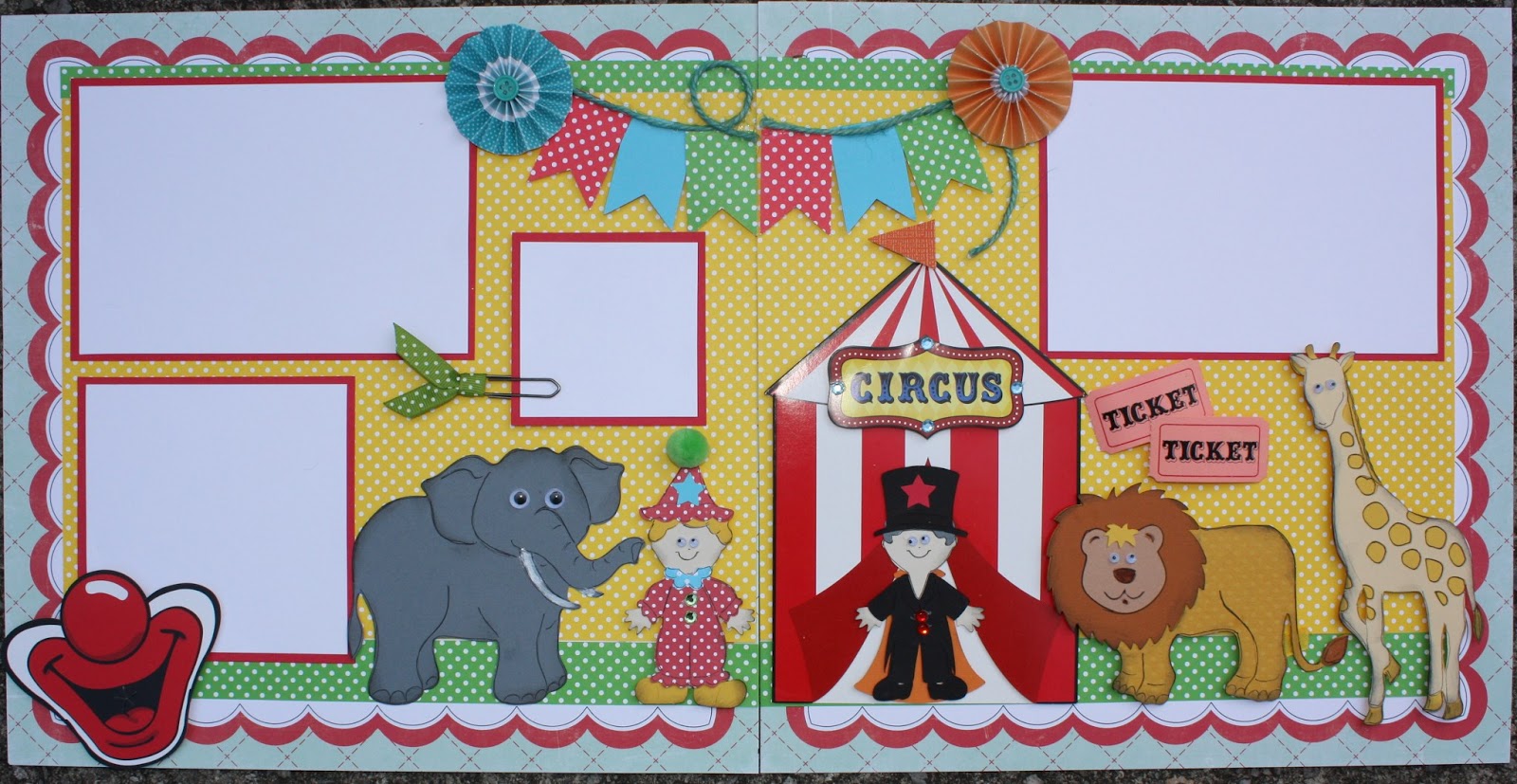 AMAZING GRACE Paper Crafts: Colorful Birthday and Circus Layouts