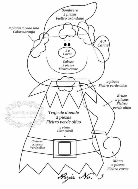 Duende e Rena com molde para imprimir - Ver e Fazer