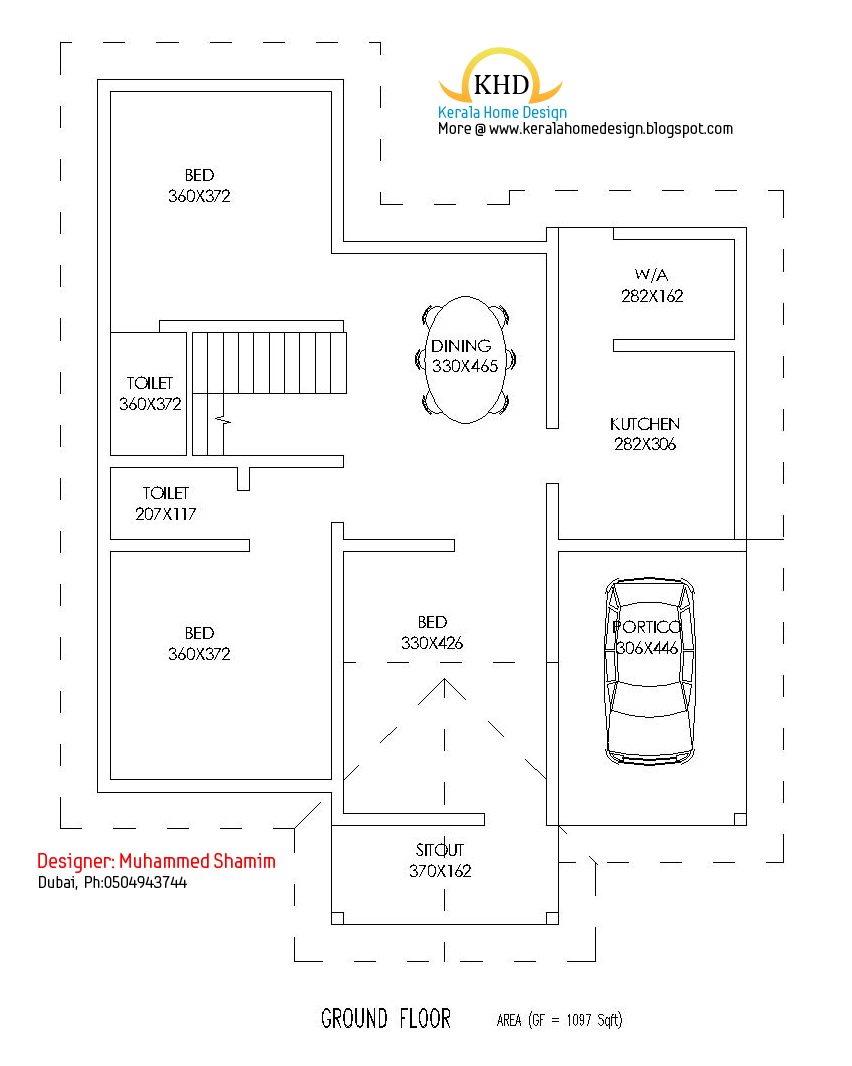 Beautiful 1637 Sq. Ft Villa Plan and Elevation | home appliance