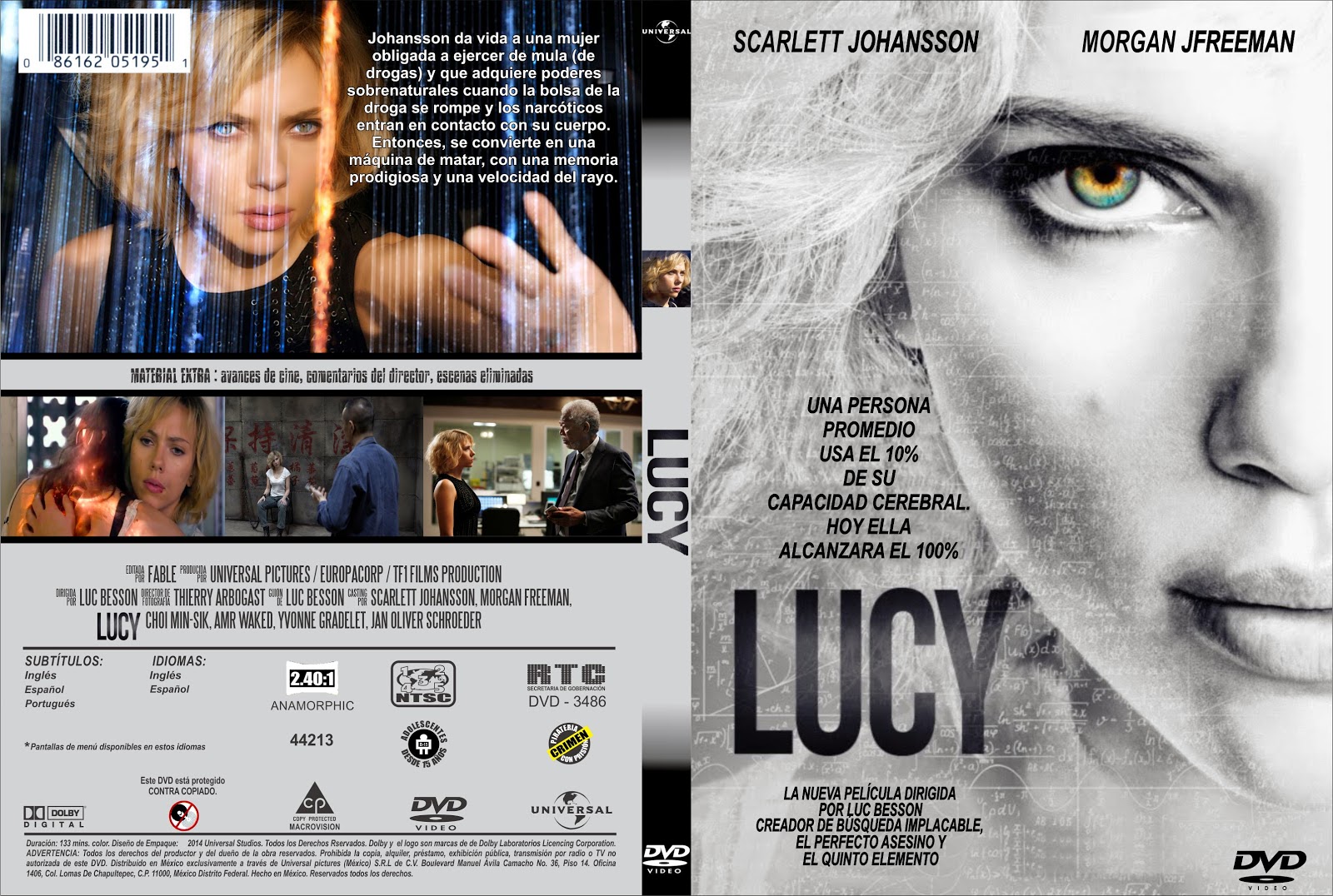 PB | DVD Cover / Caratula FREE: LUCY - DVD COVER 2014 ESPAÑOL (*)