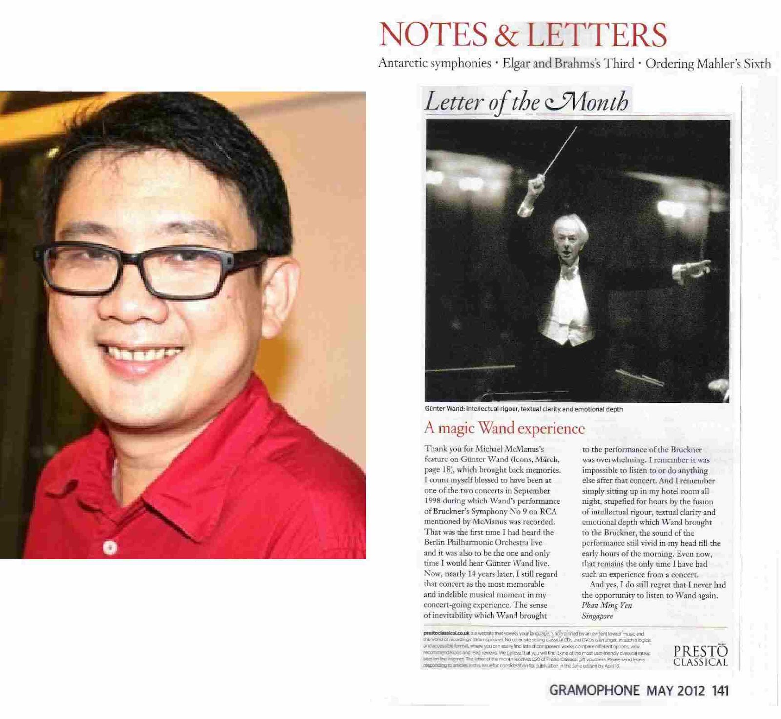pianomania: Singaporean reader posts Gramophone Magazine's Letter of ...