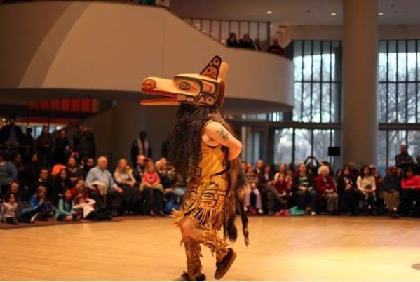 White Wolf : Tsimshian First Nation Man Performs A Tribal Wolf Dance ...