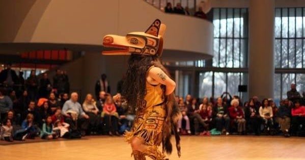 White Wolf : Tsimshian First Nation Man Performs A Tribal Wolf Dance ...