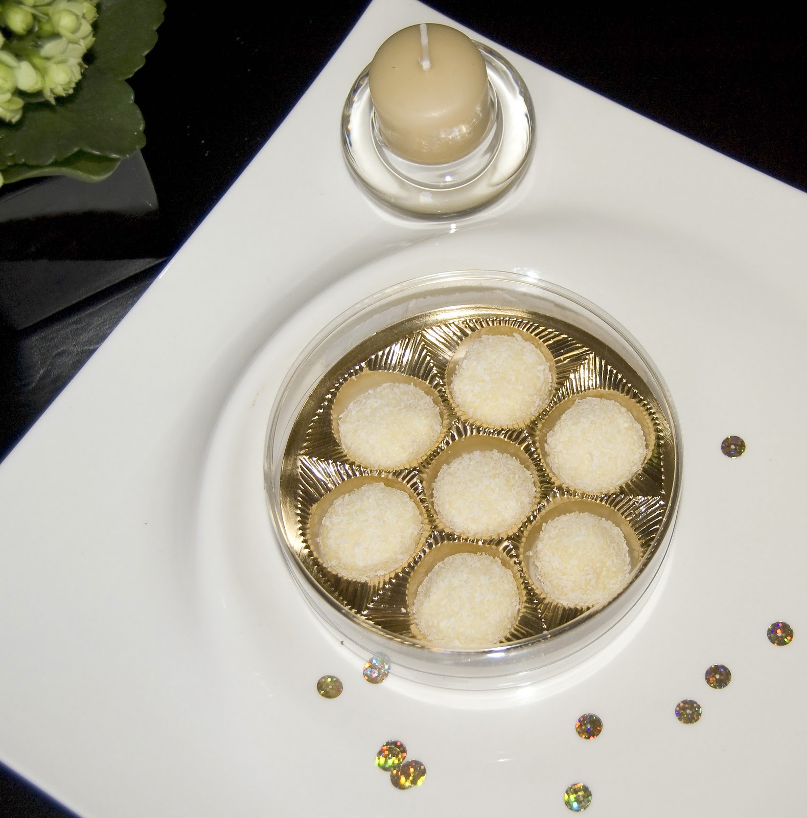 Half a century of recipes, cooking book.: Rhum-coco- yuzu truffles.