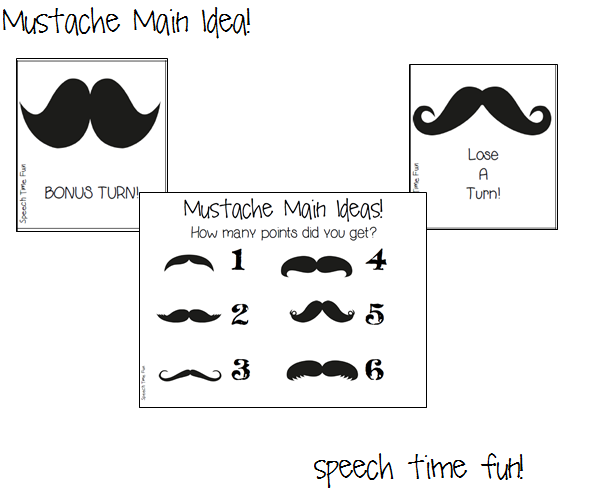 Mustache Main Idea! - Speech Time Fun: Speech and Language Activities