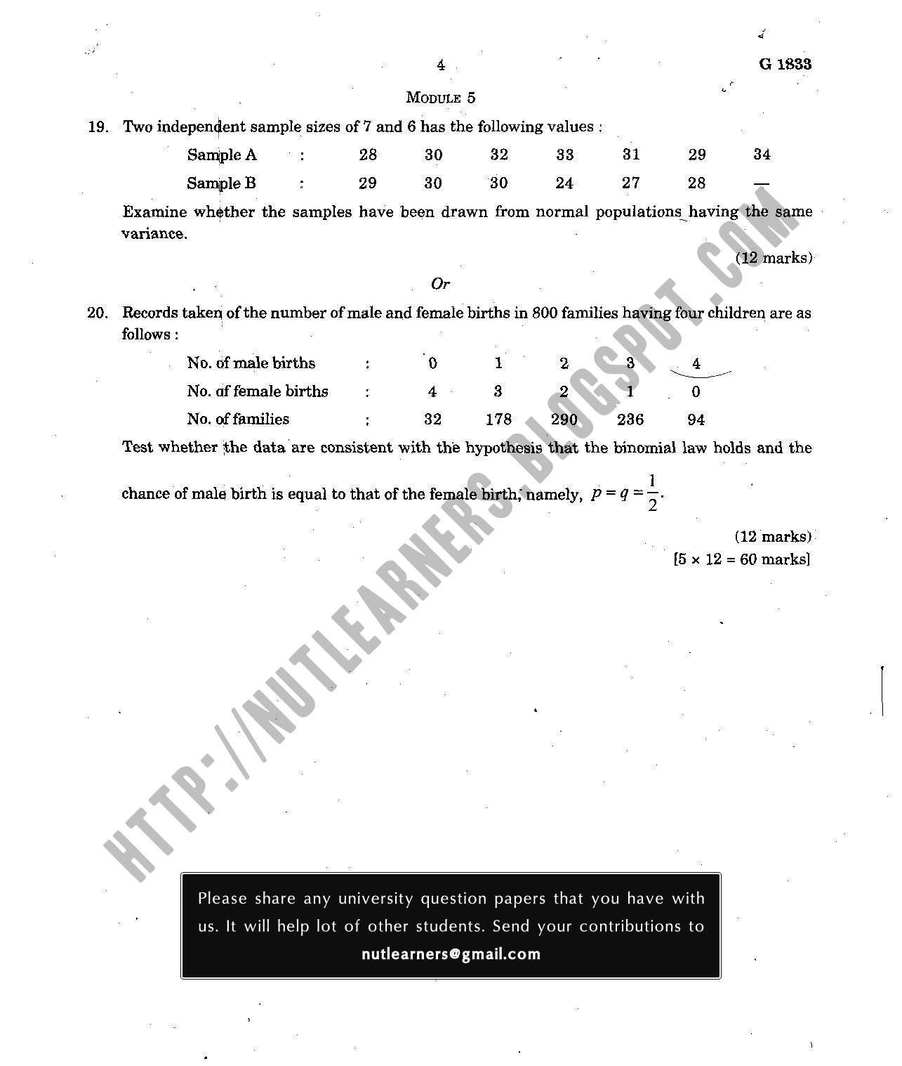 Engineering Mathematics III - MG University Question Paper | Nut Learners