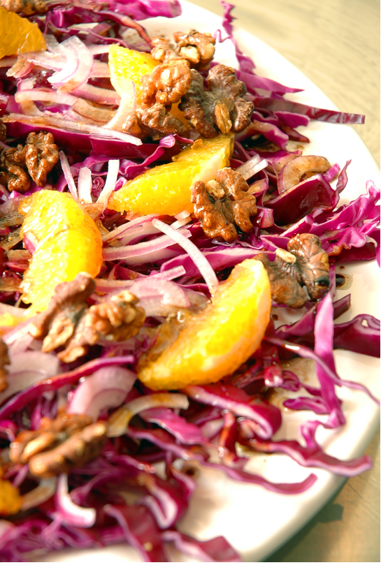 nueva cocina: Red Cabbage, Blood Orange & Walnut Salad