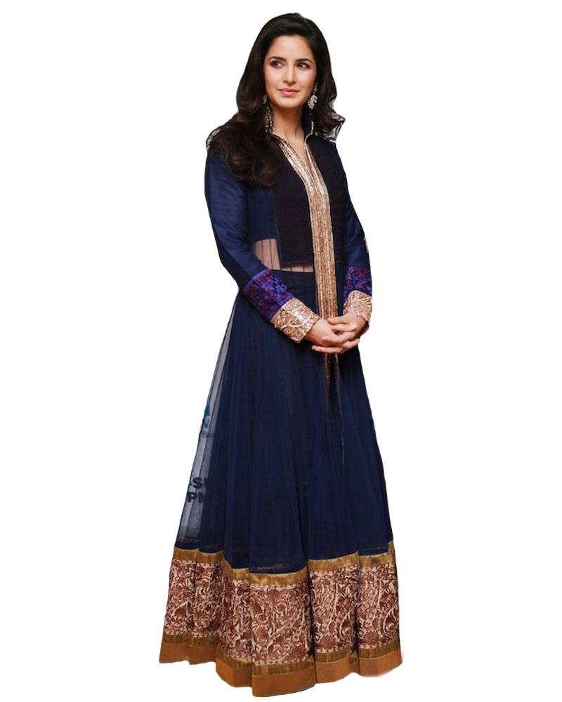 KATRINA IN BLUE NET DRESS