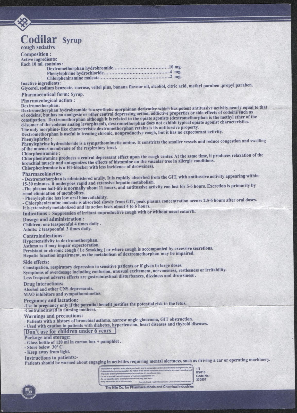 Drug Pamphlet: Codilar