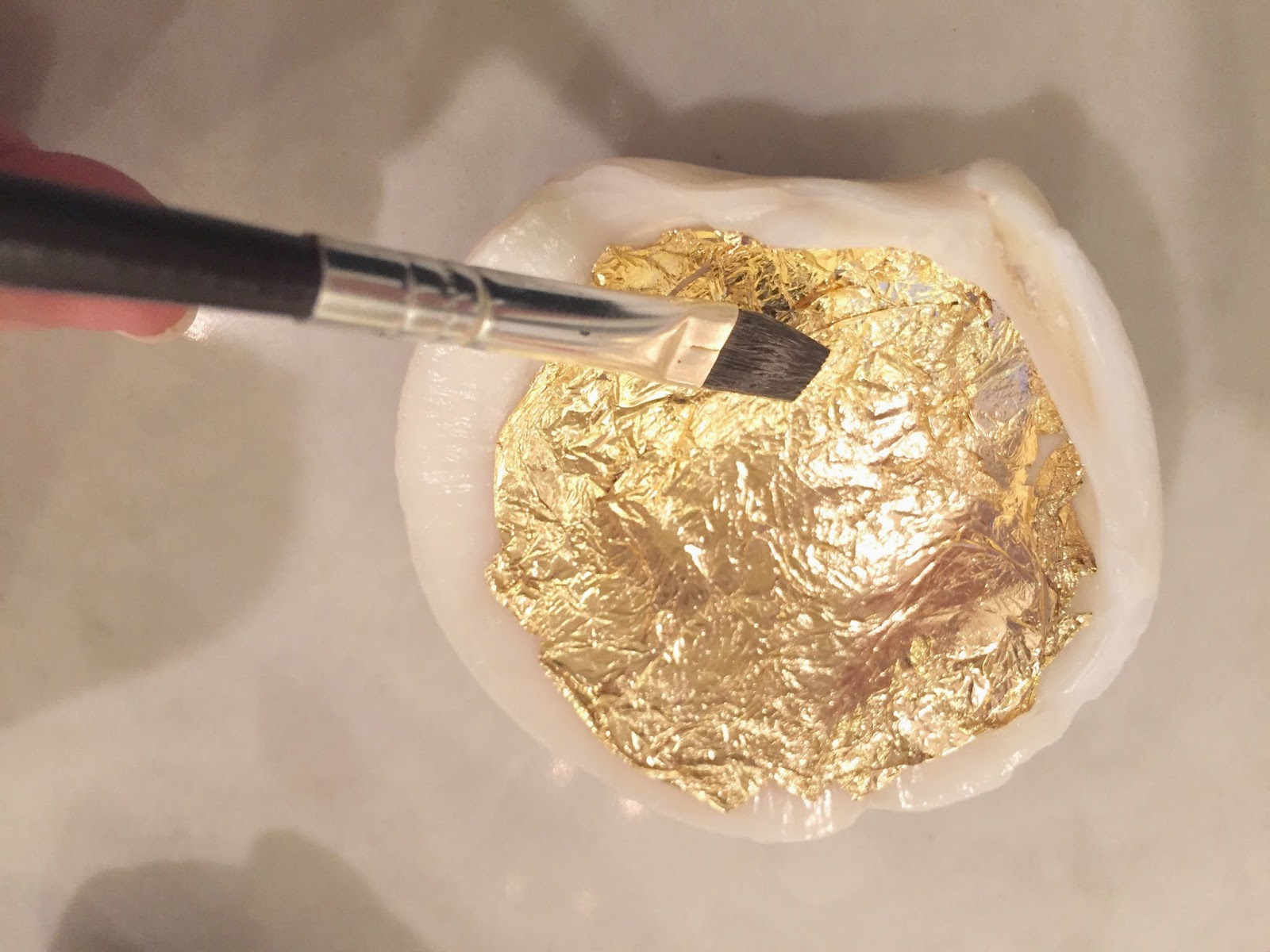 Gold Leaf Shell DIY Tutorial - Eleven Gables