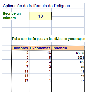 Números y hoja de cálculo: El primorial