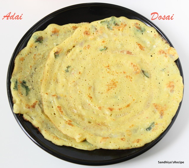 Sandhiya's Cookbook: Adai Dosai | Lentil crepes | Breakfast recipe