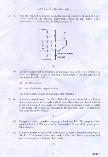 CE2352 Design of Steel Structures November / December 2014 Question ...