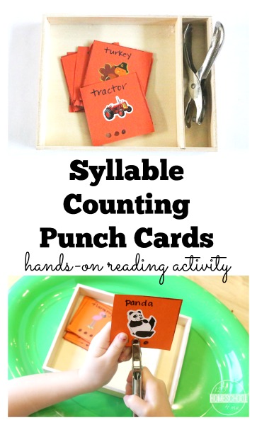 Syllable Punch Cards Literacy Activity | School Time Snippets