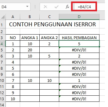 Handling Error pada rumus Excel dengan Fungsi IsError - ALHAD ENTERPRISES