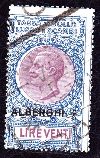 CULTURA FILATELICA: Tassa di Bollo lusso e scambi da 20 lire azzurro e ...