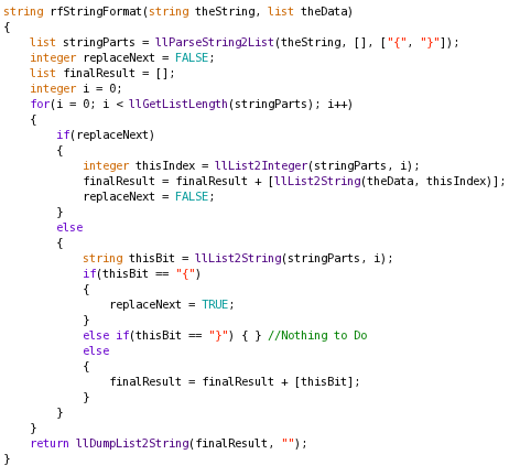 Chocolate Source: C# String Format in LSL