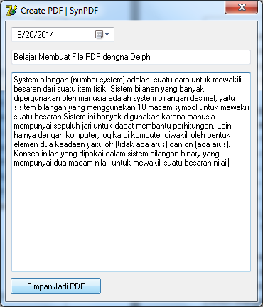 Cara Membuat File PDF dengan Delphi - Tutorial Delphi