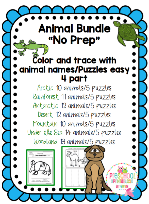 Animal Bundle "No Prep" (Rainforest/Mountain/Desert/Arctic/antarctic ...