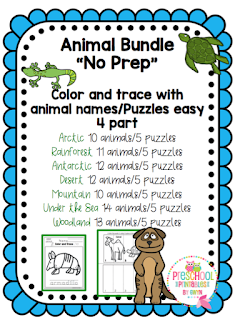 Animal Bundle "No Prep" (Rainforest/Mountain/Desert/Arctic/antarctic ...