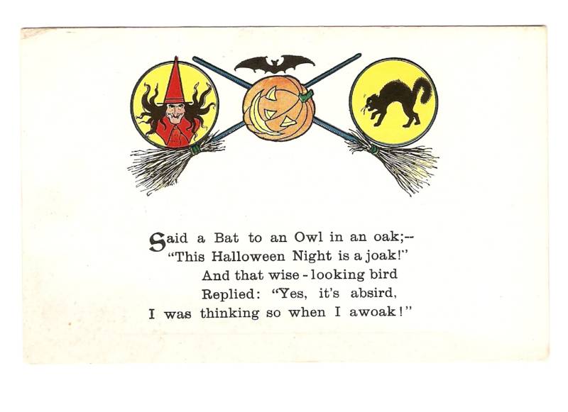 Nothing But Holiday Limericks: An Olde Halloween Limerick - Said a Bat ...