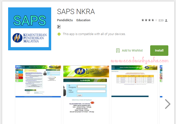 Semak Keputusan Peperiksaan melalui SAPS Ibubapa