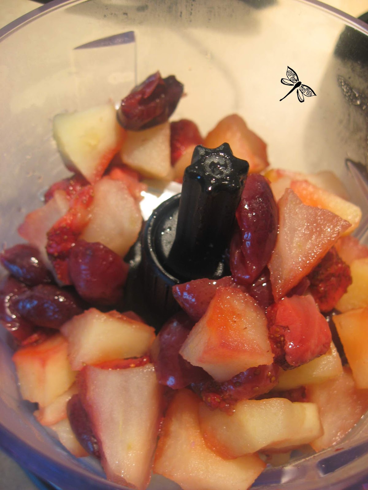 Libellule et ses spatules: Compote pomme, cerise et fraise
