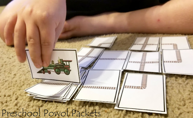 Train Track Card Game for Preschoolers | Preschool Powol Packets