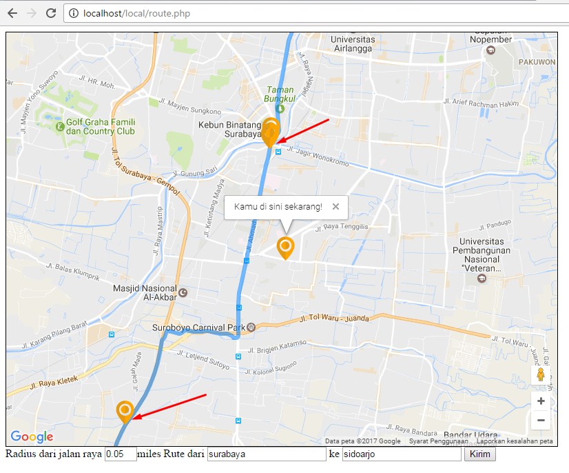 Cara Menampilkan Lokasi Pada Rute Yang Dipilih di Google Maps PHP ...