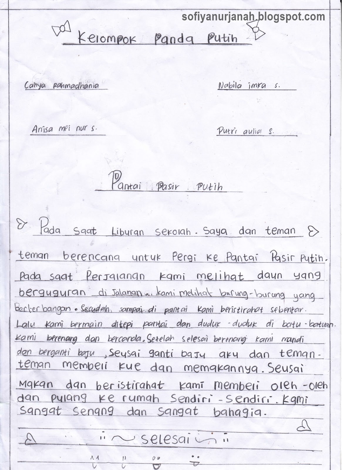 SN.: Tugas Karya Tulis IPA 4 SD/MI - Tema: Keindahan Pantai