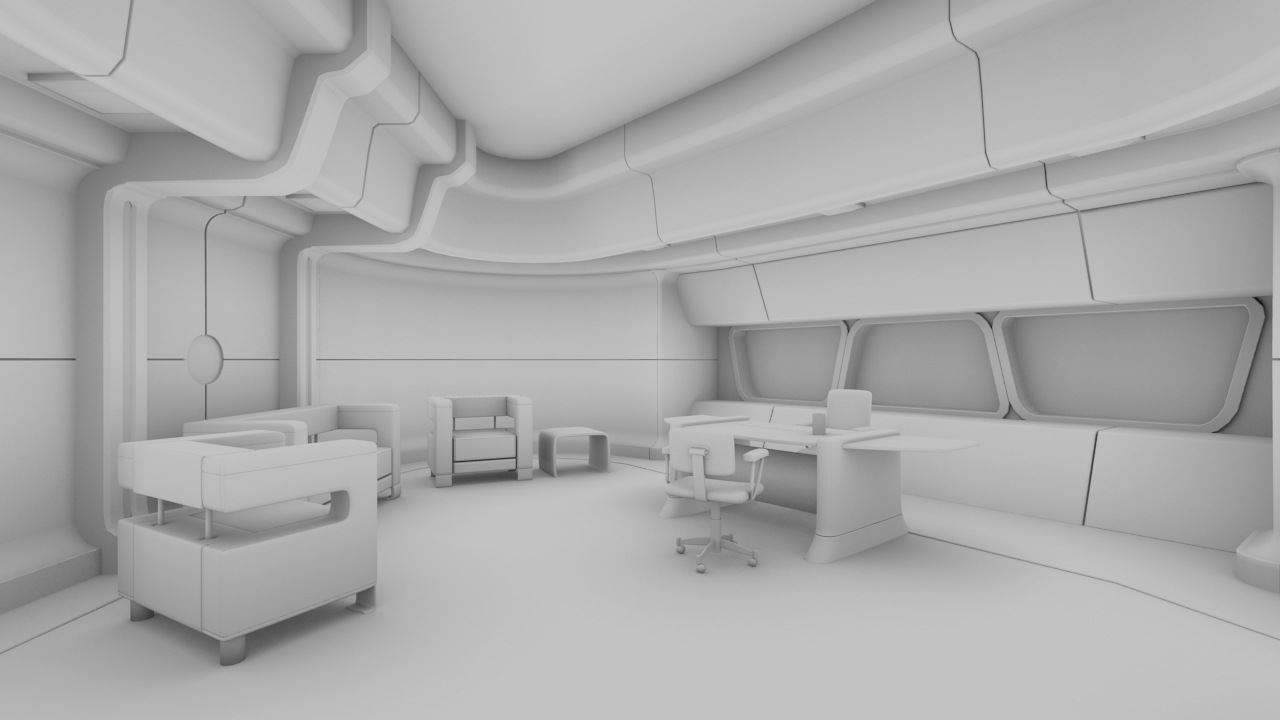 Dan Brown CGI | Sci-fi Art: Captain's Office