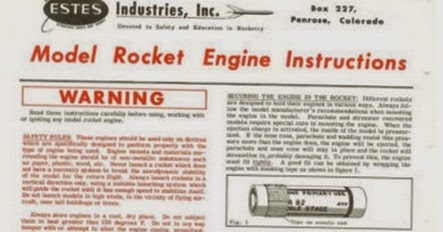 Model Rocket Building: Old Estes Engine Instructions - Politically Correct?
