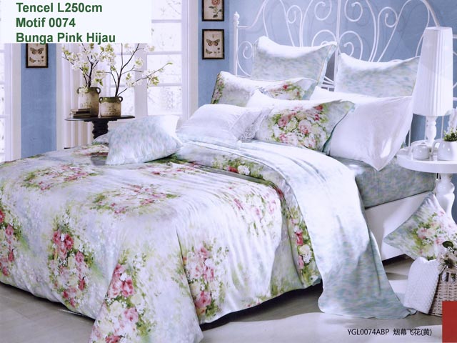 Sprei Motif Bunga Pink Hijau - Pojok Sprei | Jual Sprei | Jual Bed ...