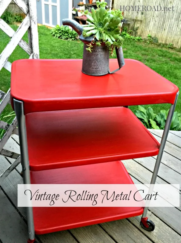 Vintage Rolling Metal Cart