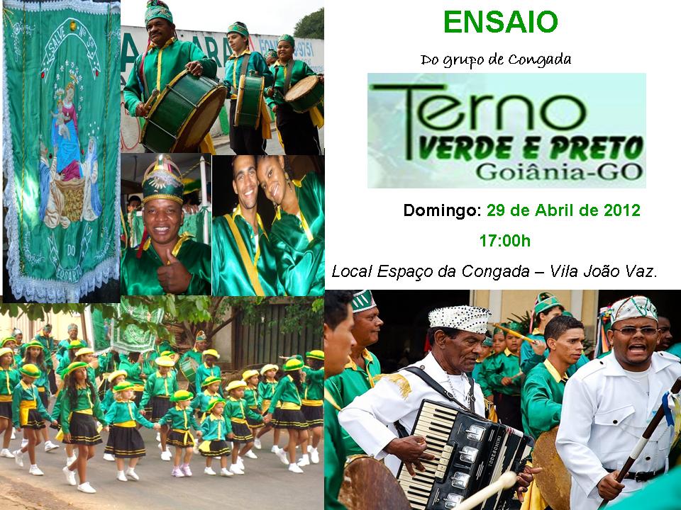 Congada Vila João Vaz: Ensaio terno de Congo Verde e Preto