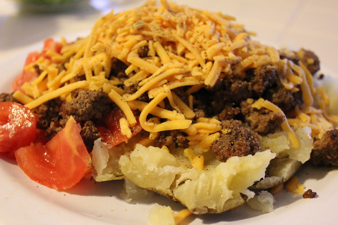 Corners of My Life: cheese burger baked potato