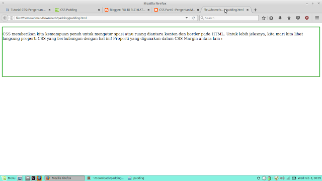 CSS Part 7: Pengertian padding dan cara penggunaannya