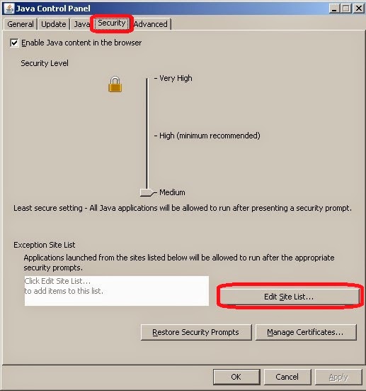 Записки It специалиста Ошибка Java приложения Application Blocked By Security Settings