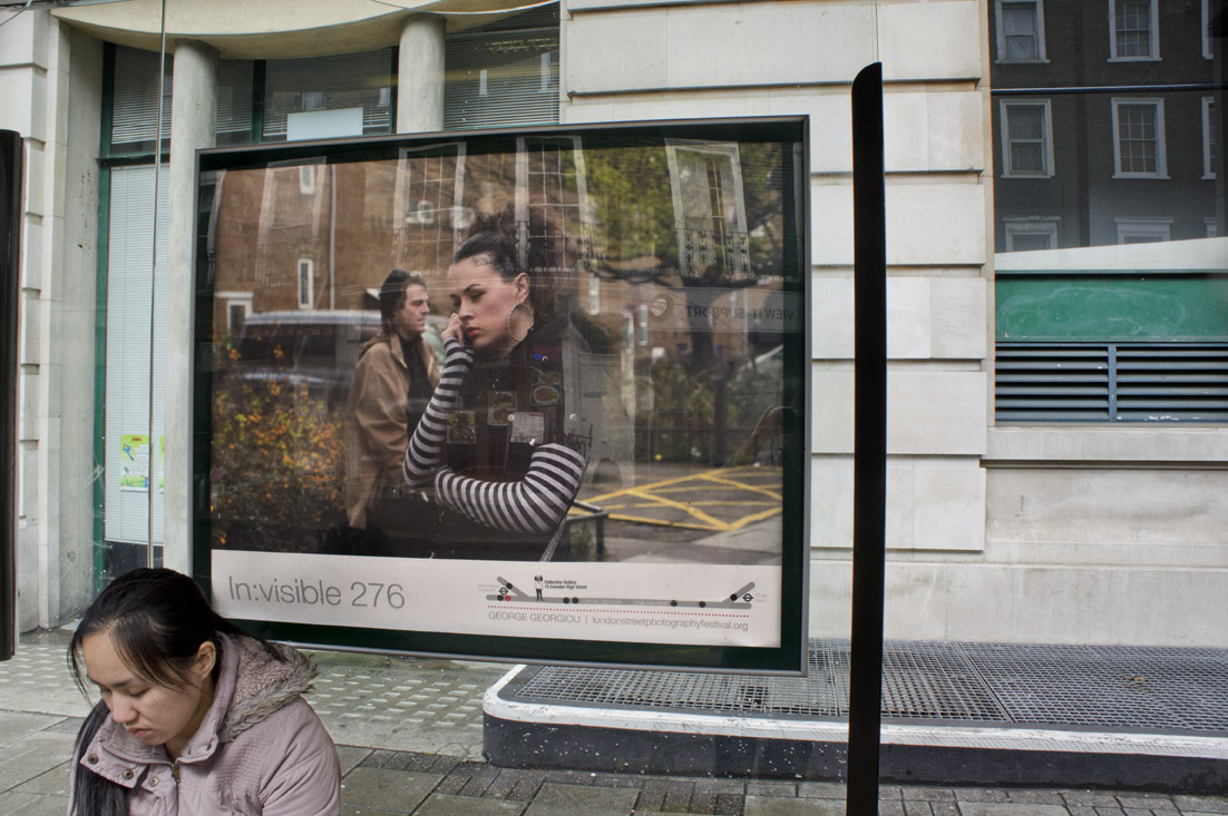 In Transit: Installation photos of Invisible exhibition on bus shelters