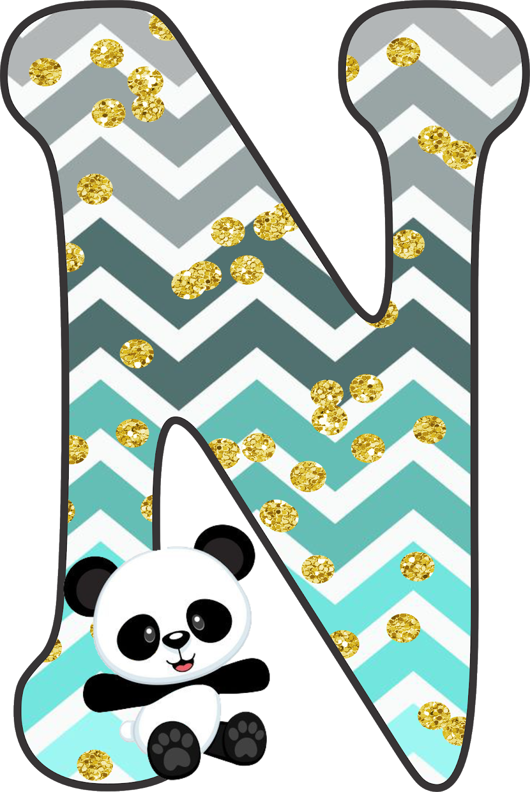 Alfabeto de Panda tierno para Descarga Gratis