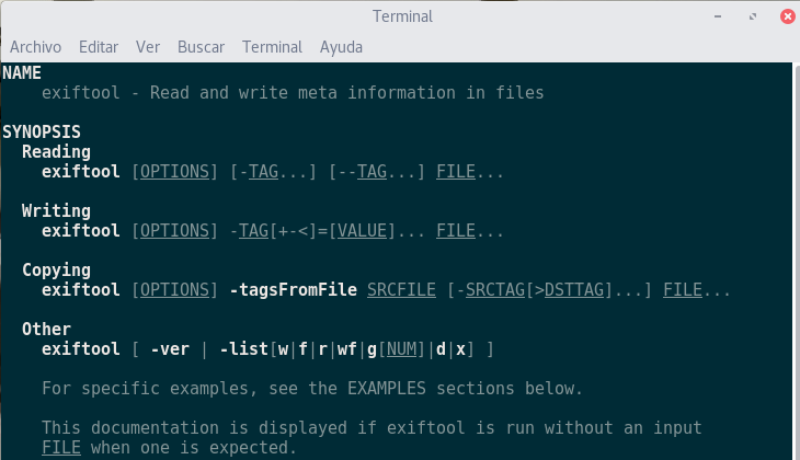 De Novato a Novato GNU/Linux: ExifTool