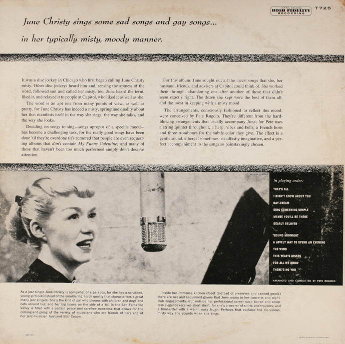 Luigi's 50's & 60's Vinyl Corner: June Christy