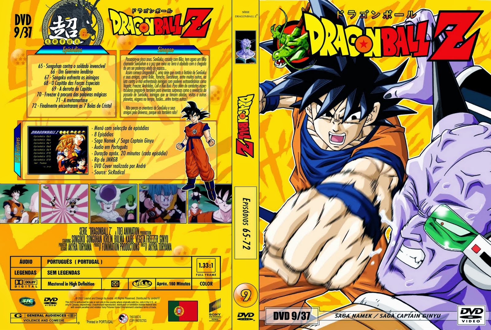 IMAGENS DE DRAGON BALL: capa de dvds de dragon ball z