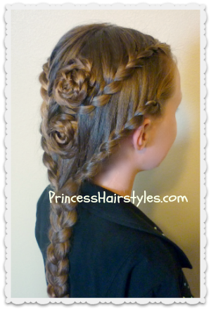 Lace Braid Rose Hairstyle For Long Hair | Hairstyles For Girls ...