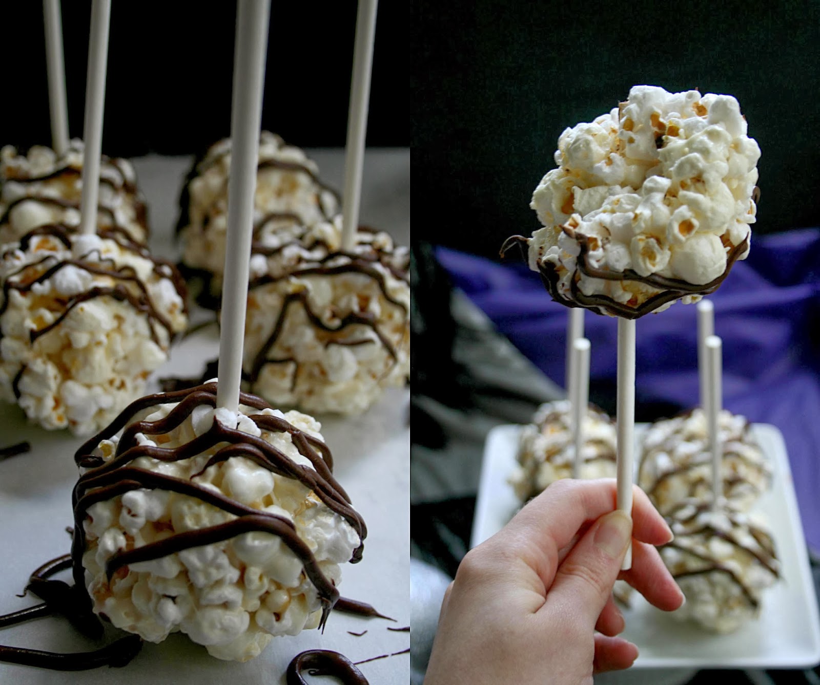 Annie à la Mode: Sweet & Salty Dark Chocolate Drizzled Popcorn Balls