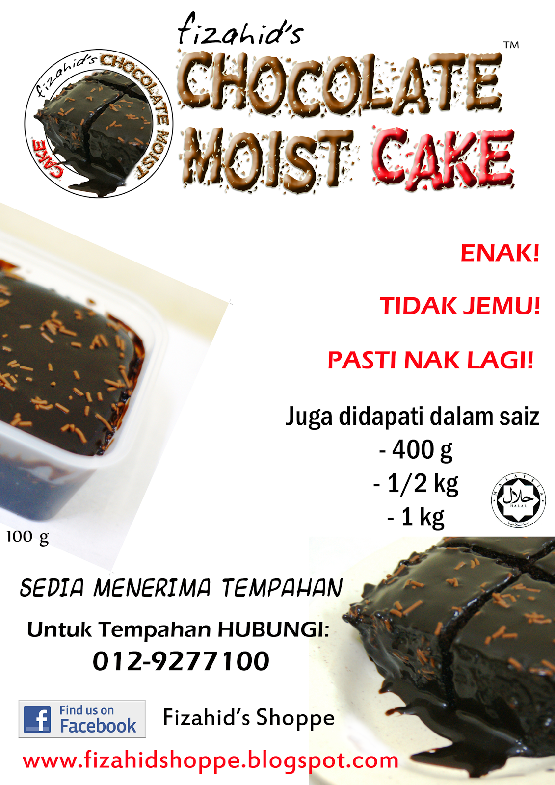Fizahid's Shoppe: KEK CHOCOLATE MOIST